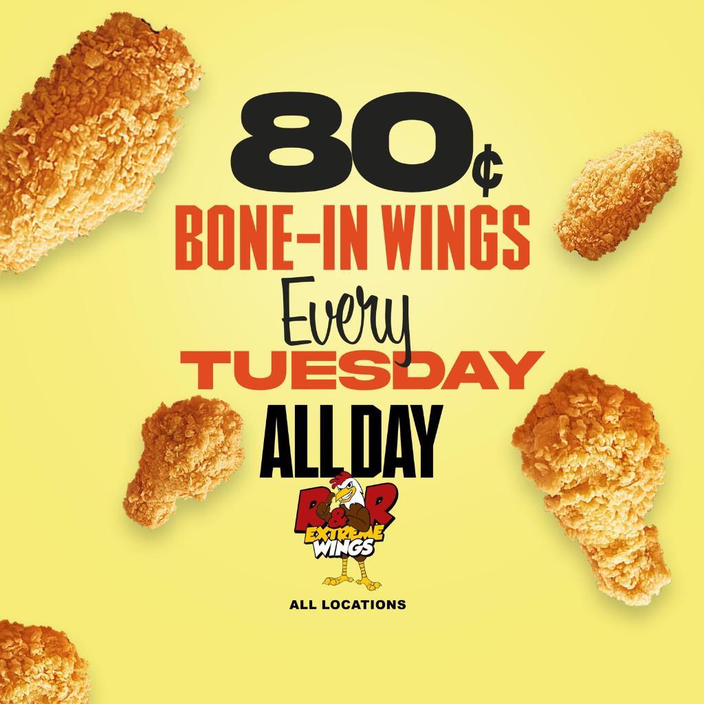 .80 Cent Wings Tuesday | R&R Extreme Wings Northside